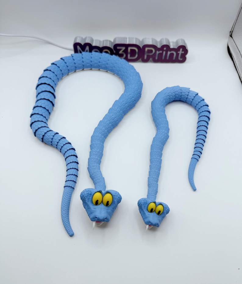 Gary Snake, 3D Printed Articulated Zootopia Blue Snake Toy – Flexible ...