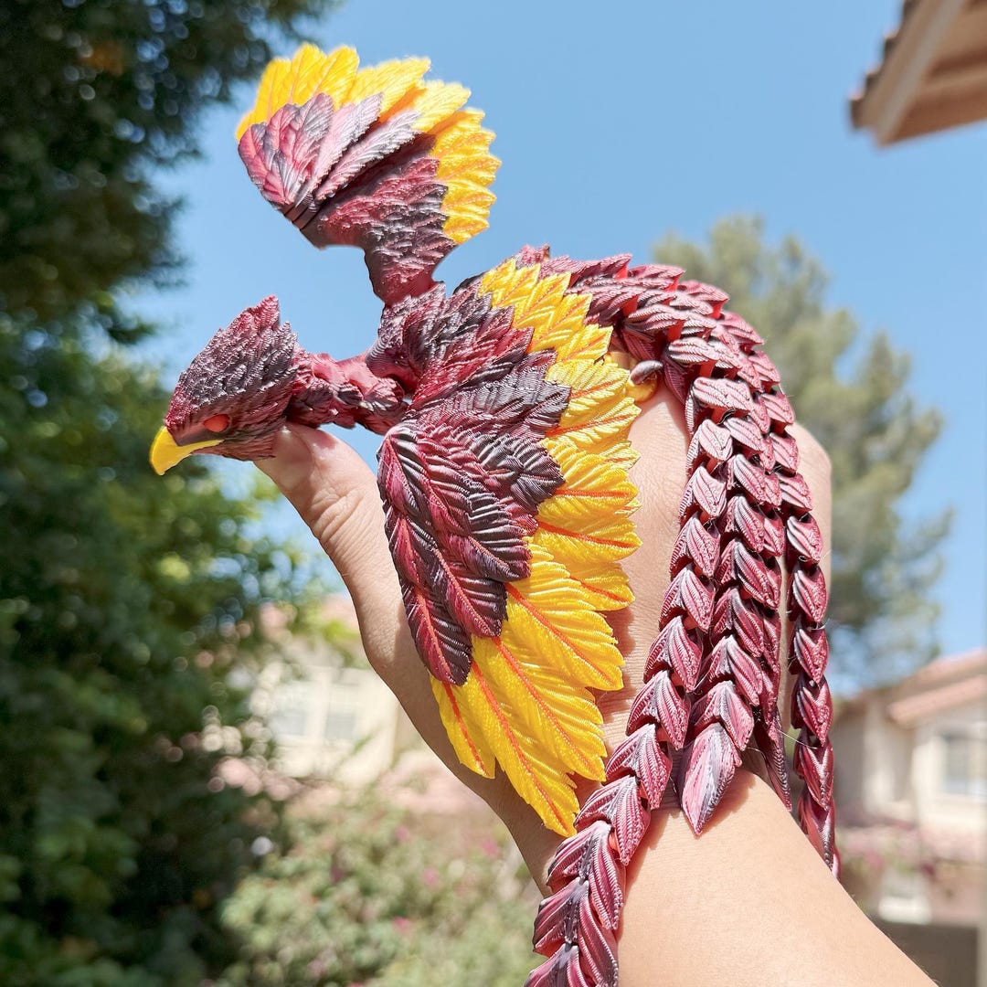 Articulated Phoenix, Moehearts 3D Printed Phoenix Fidget Desk Toy ...