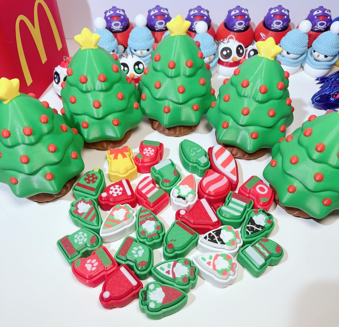 3D Printed Christmas Collection Fidget Clickers | Keychain | Fidget ...