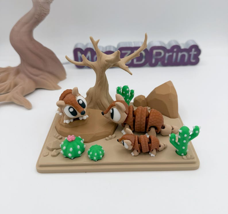 3D Printed Flexi Armadillo Cute Desert Scene – Sensory Fidget Toy - Etsy UK
