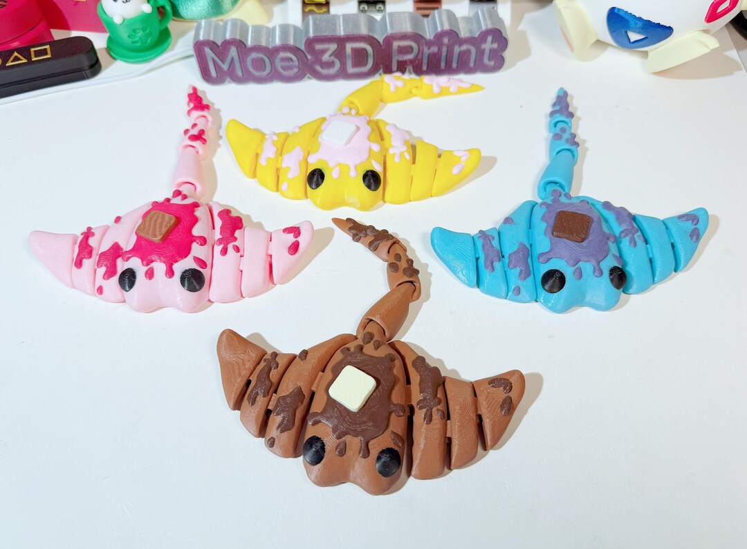 3D Printed Flappy Jacks Articulating Stingray Fidget Toy - Desk Decor ...