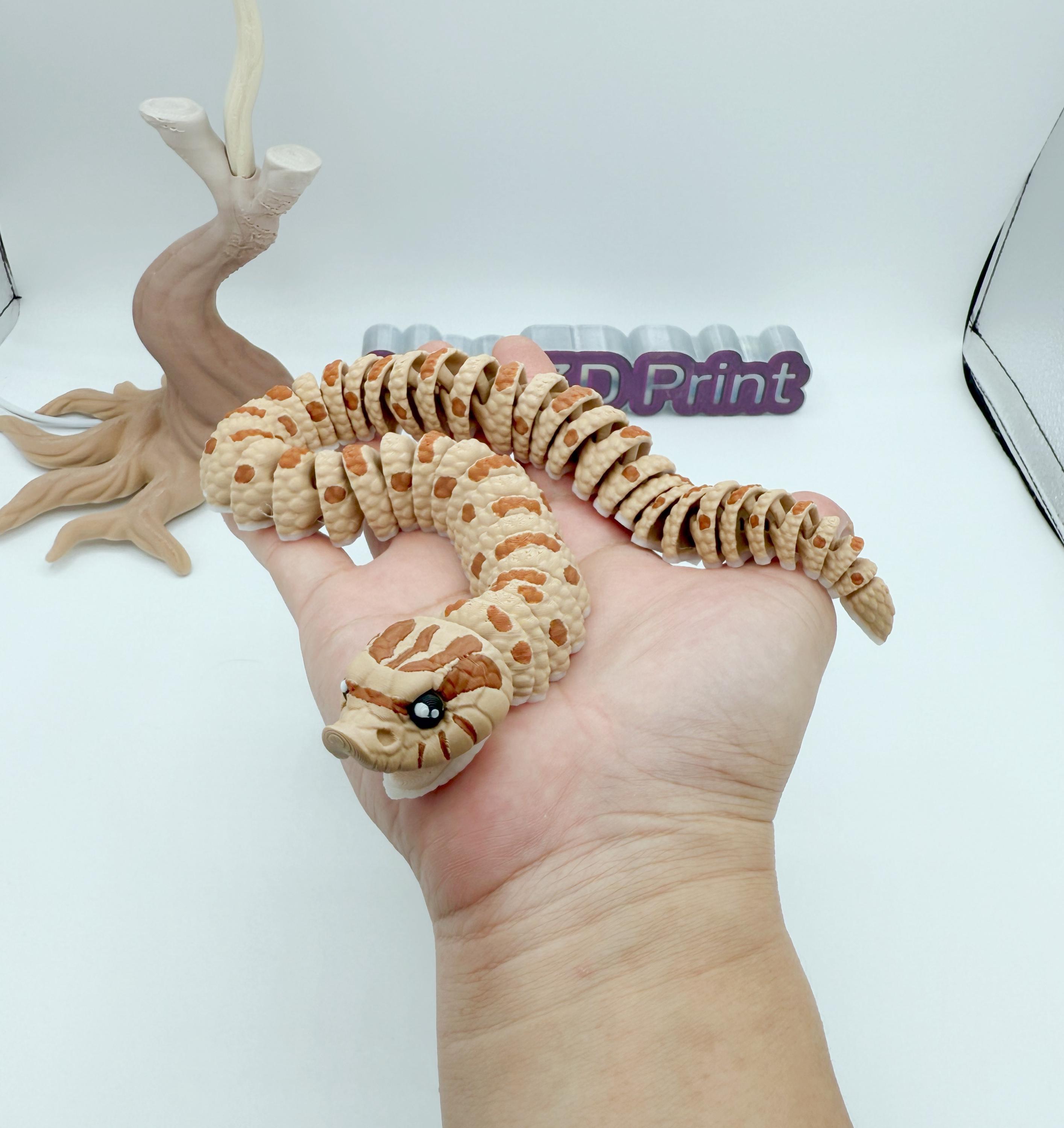 3D Printed Hognose Snake: Articulated Reptile Toy, Realistic Pig Snake ...
