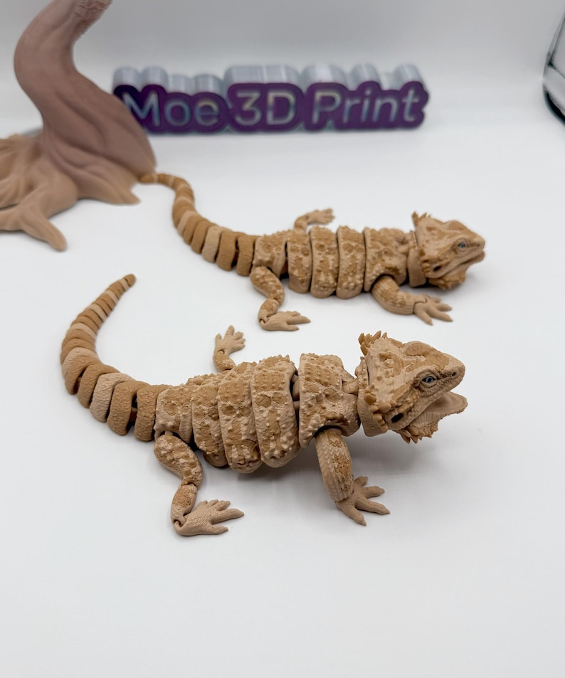 3D Printed Bearded Dragon, Lizard Gecko Super Movable Articulated Toy ...