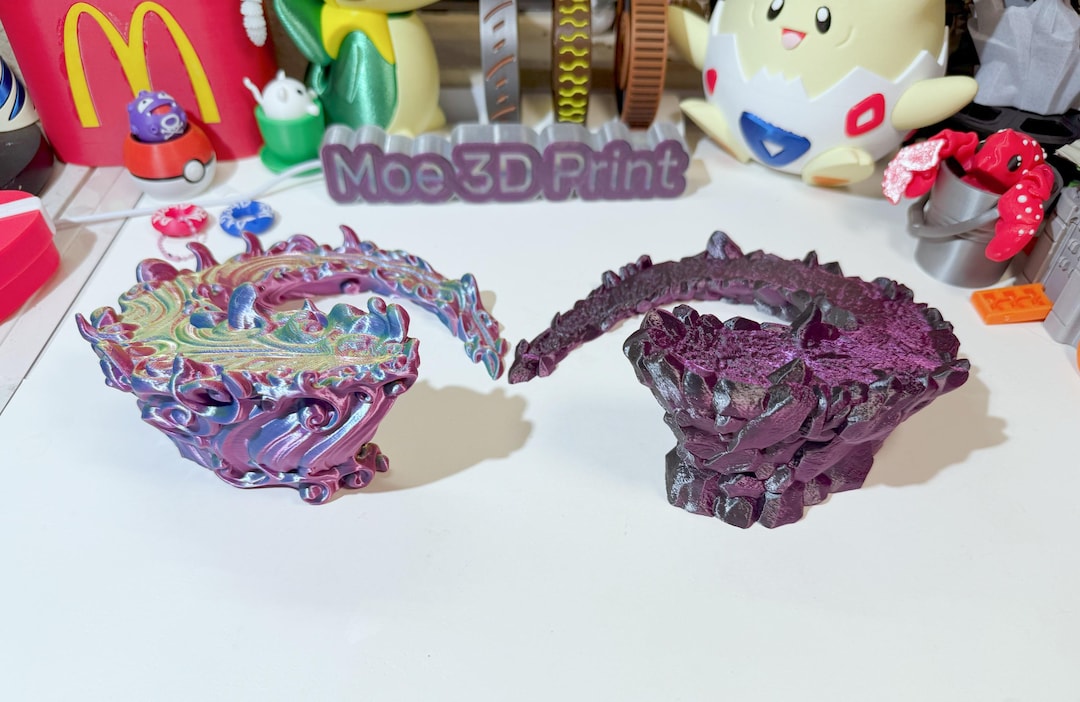 Display Base, Rock & Ocean Styles Dragon Holder, 3D Printed Stand, Fits ...