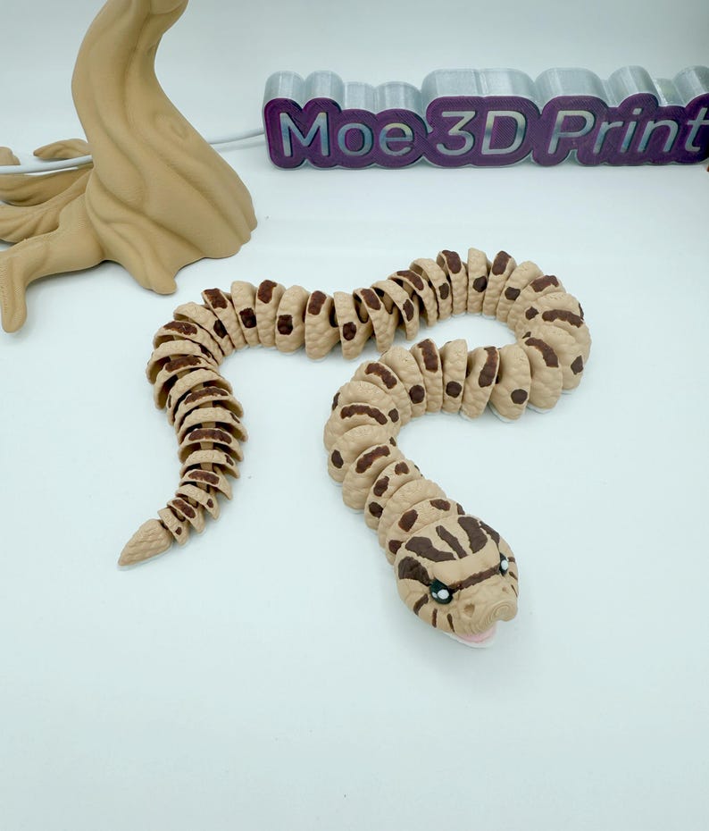 3D Printed Hognose Snake: Articulated Reptile Toy, Realistic Pig Snake ...