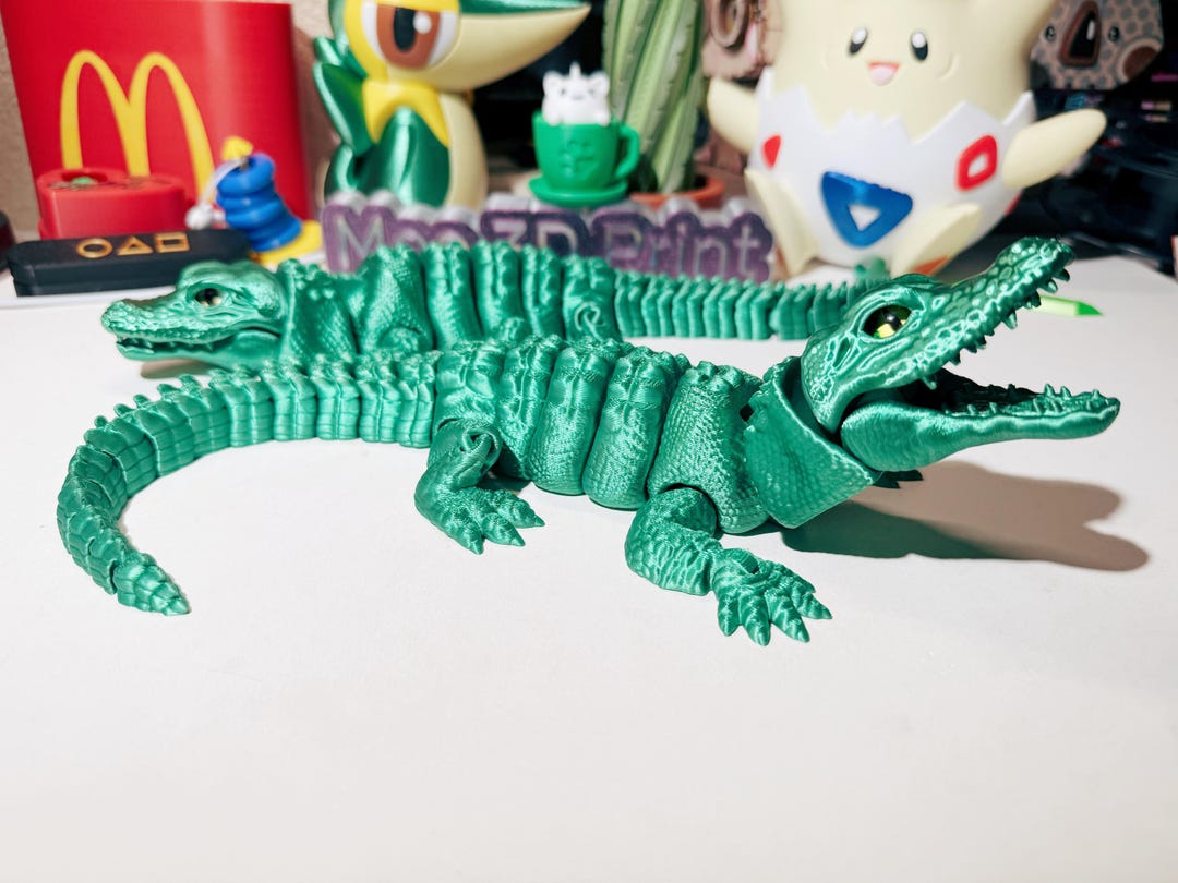 3D Printed Alligator Lifelike Super Movable Articulated Toy, Can Open ...