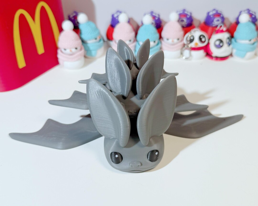 3D Printed Glider Bat Articulated Fidget Toy Cute Desk Pet - Etsy