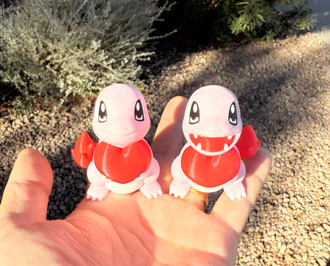 3D Printed Valentine Charmander - Valentine's Day Gift | Valentines ...