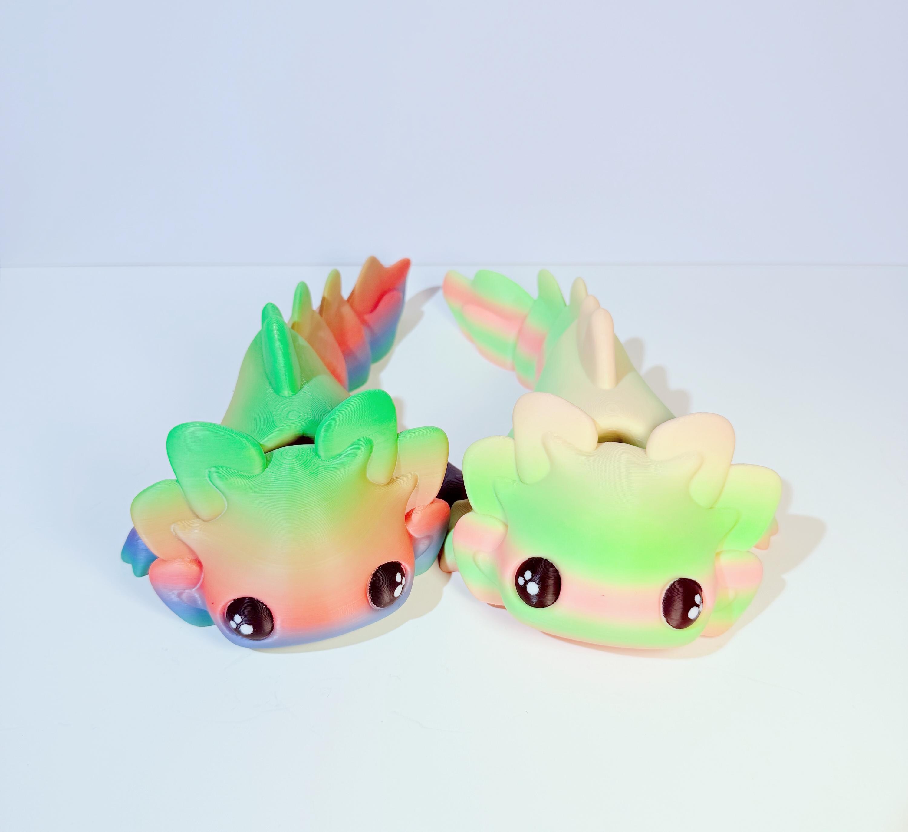 3D Printed Cute Axolotl Fidget Toy Flexible Articulating Sensory Pet ...