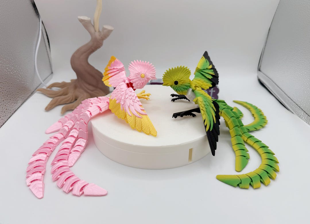 Articulated Quetzal Bird, Moehearts 3d Printed Fidget Desk Toy ...