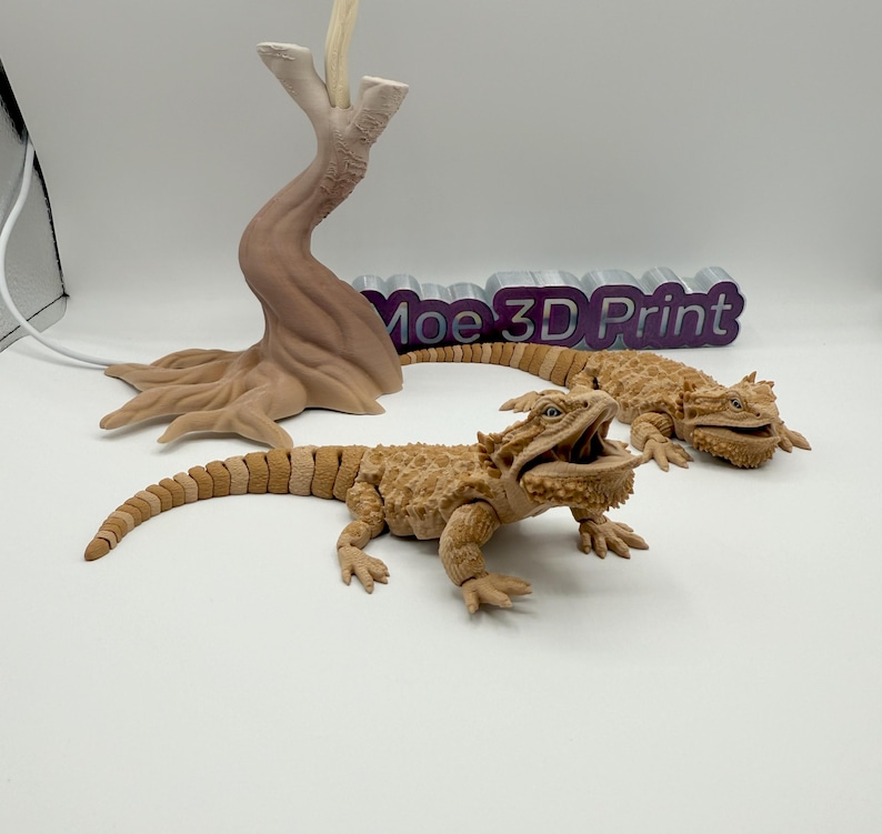 3D Printed Bearded Dragon, Lizard Gecko Super Movable Articulated Toy ...