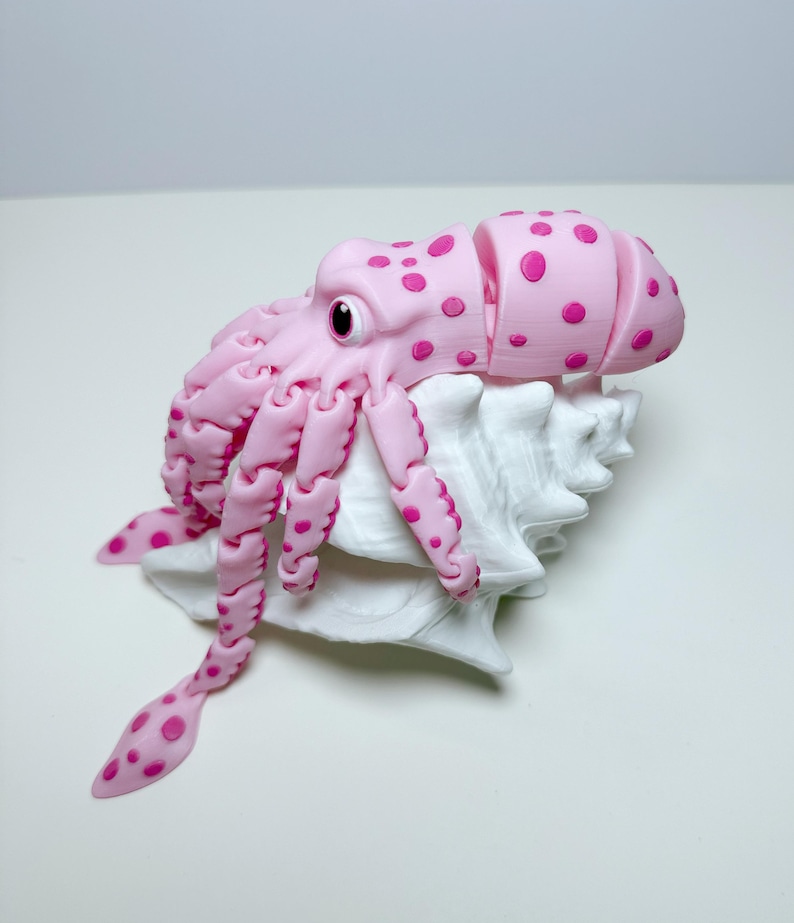 Sky Squid, 3D Printed Sky Squid With Conch - Articulated Animal Toy ...