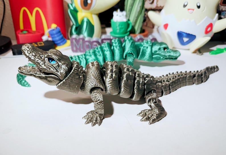 3D Printed Alligator Lifelike Super Movable Articulated Toy, Can Open ...