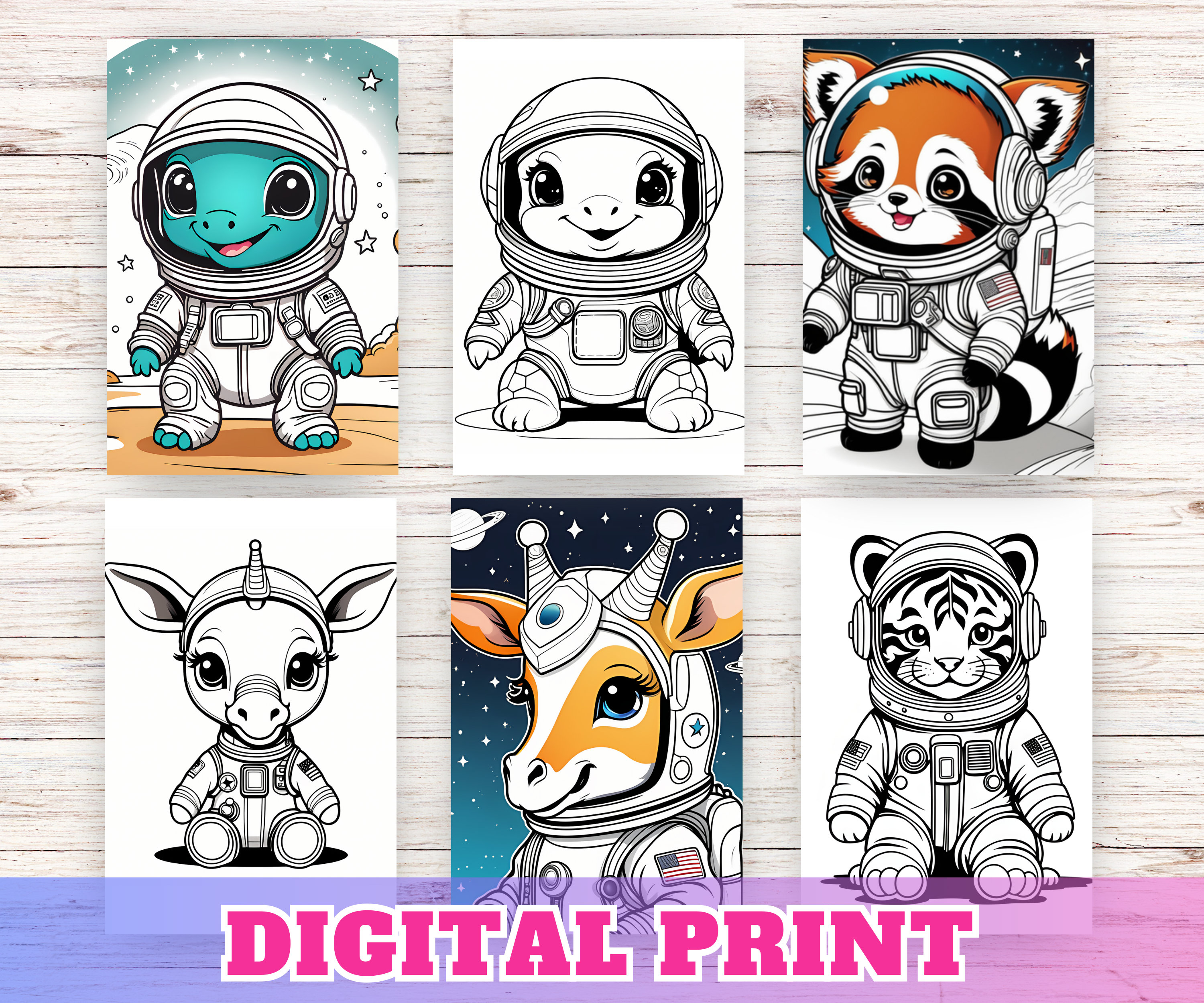 25 Baby Animals V1 Cute Animal Coloring Page Book, Adults Kids Instant ...