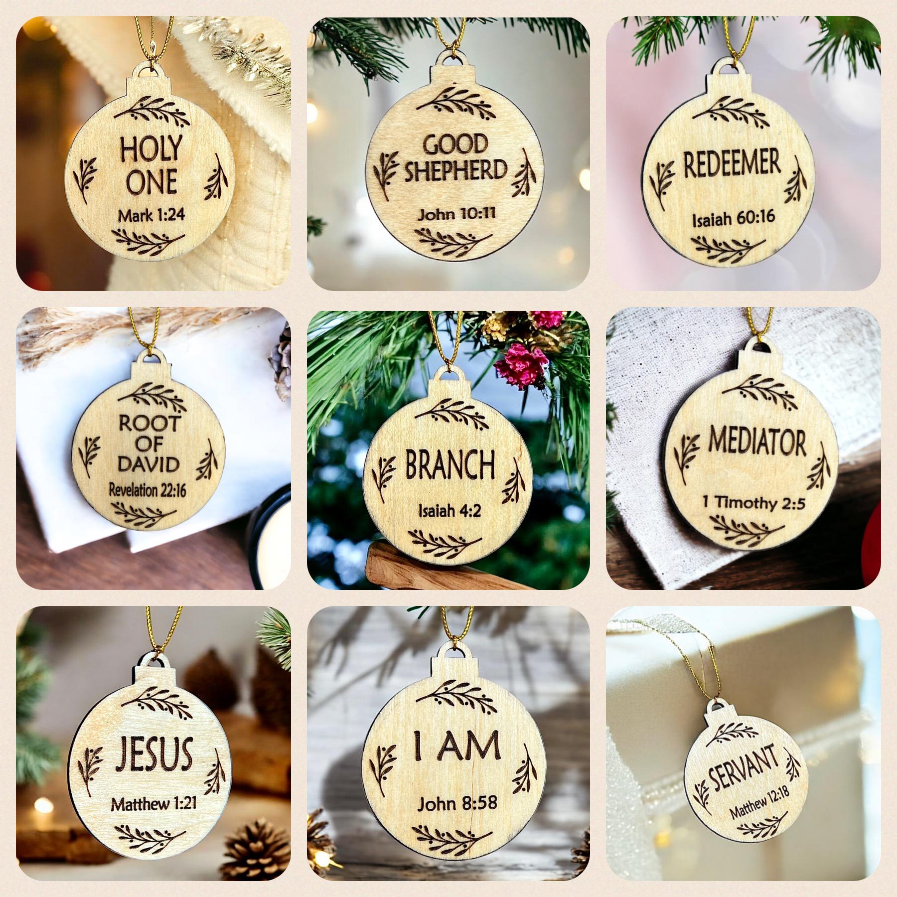 Christian Faith Based Ornaments Christmas Decor Handcrafted Bible Verse ...