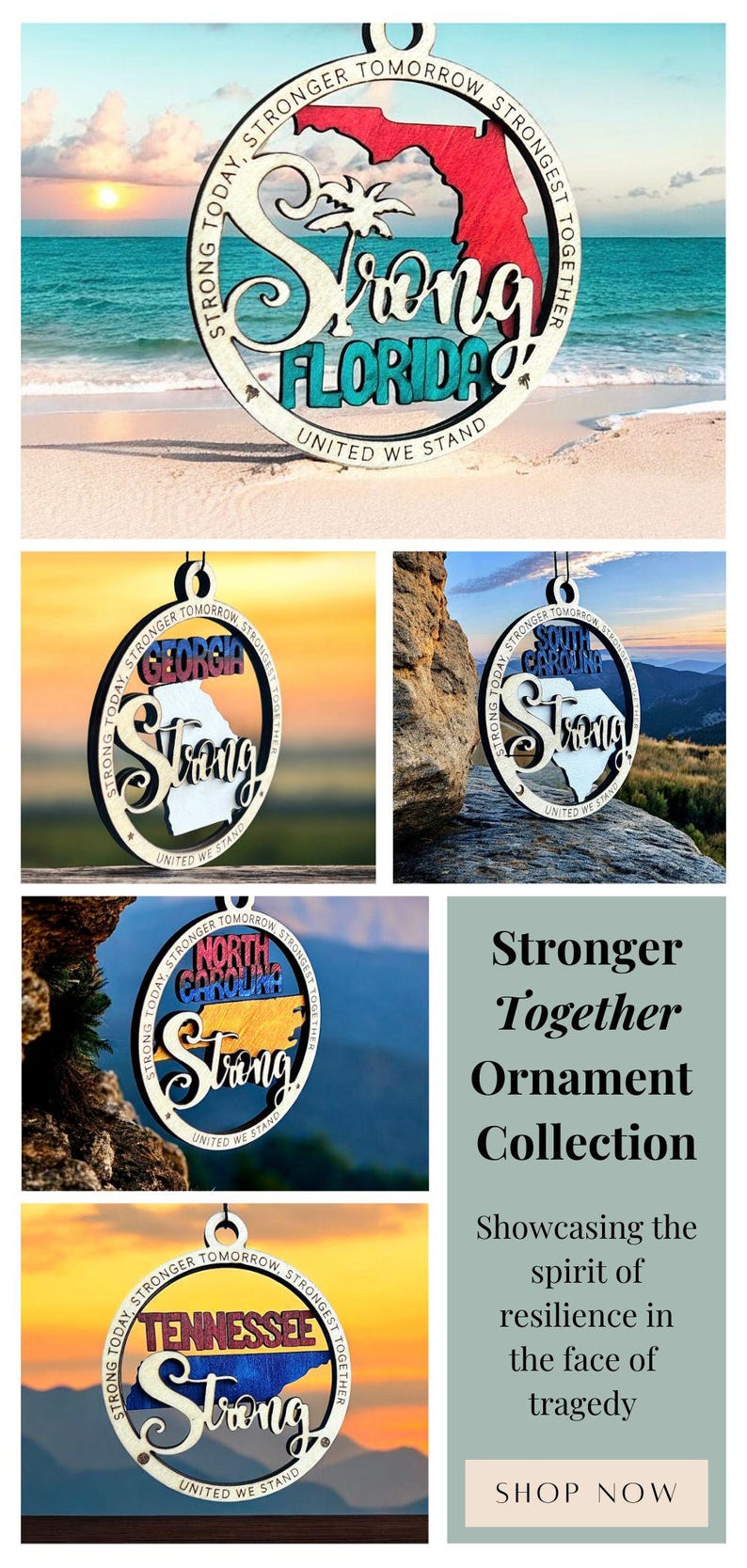 Stronger Together Ornament North Carolina Natural Disaster Florida ...
