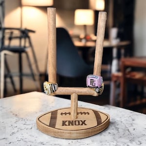 Football Stacked Ring Holder, Goal Post Ring Holder, Championship Ring ...