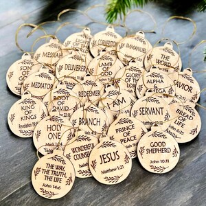 Christian Faith Based Ornaments Christmas Decor Handcrafted Bible Verse ...