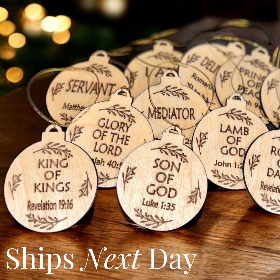 Christian Faith Based Ornaments Christmas Decor Handcrafted Bible Verse ...