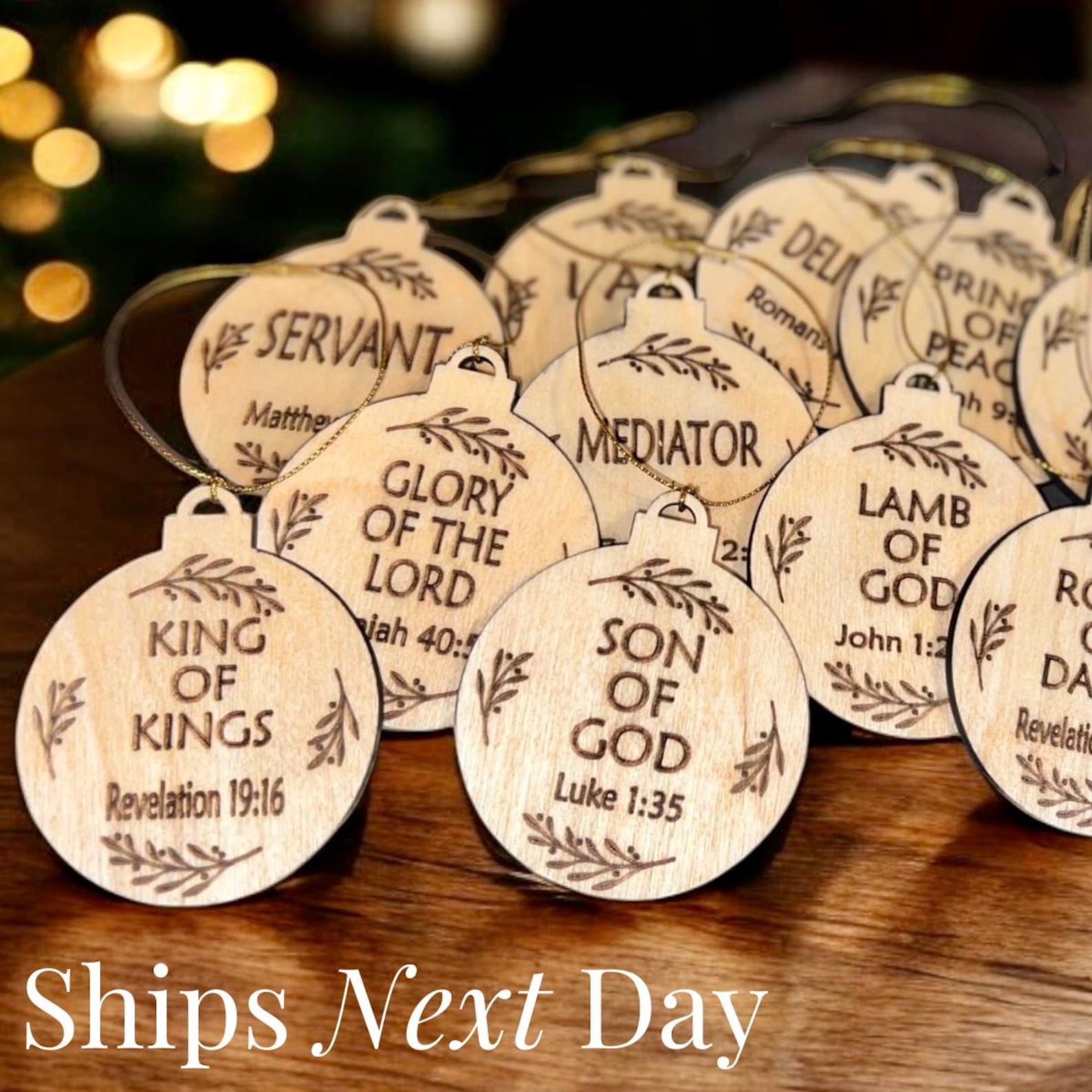 Christian Faith Based Ornaments Christmas Decor Handcrafted Bible Verse ...