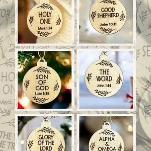 Christian Faith Based Ornaments Christmas Decor Handcrafted Bible Verse ...