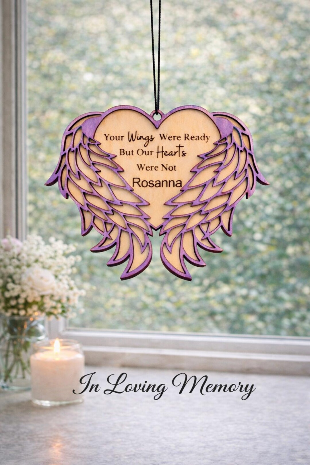 Angel Wing Memorial Ornament Keepsake Personalized Sympathy Gift for ...