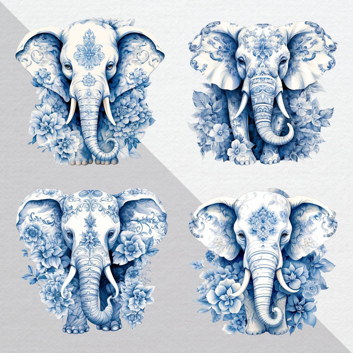 Toile Clipart, Blue Elephant Clip Art, Transparent PNG, Safari Animal ...