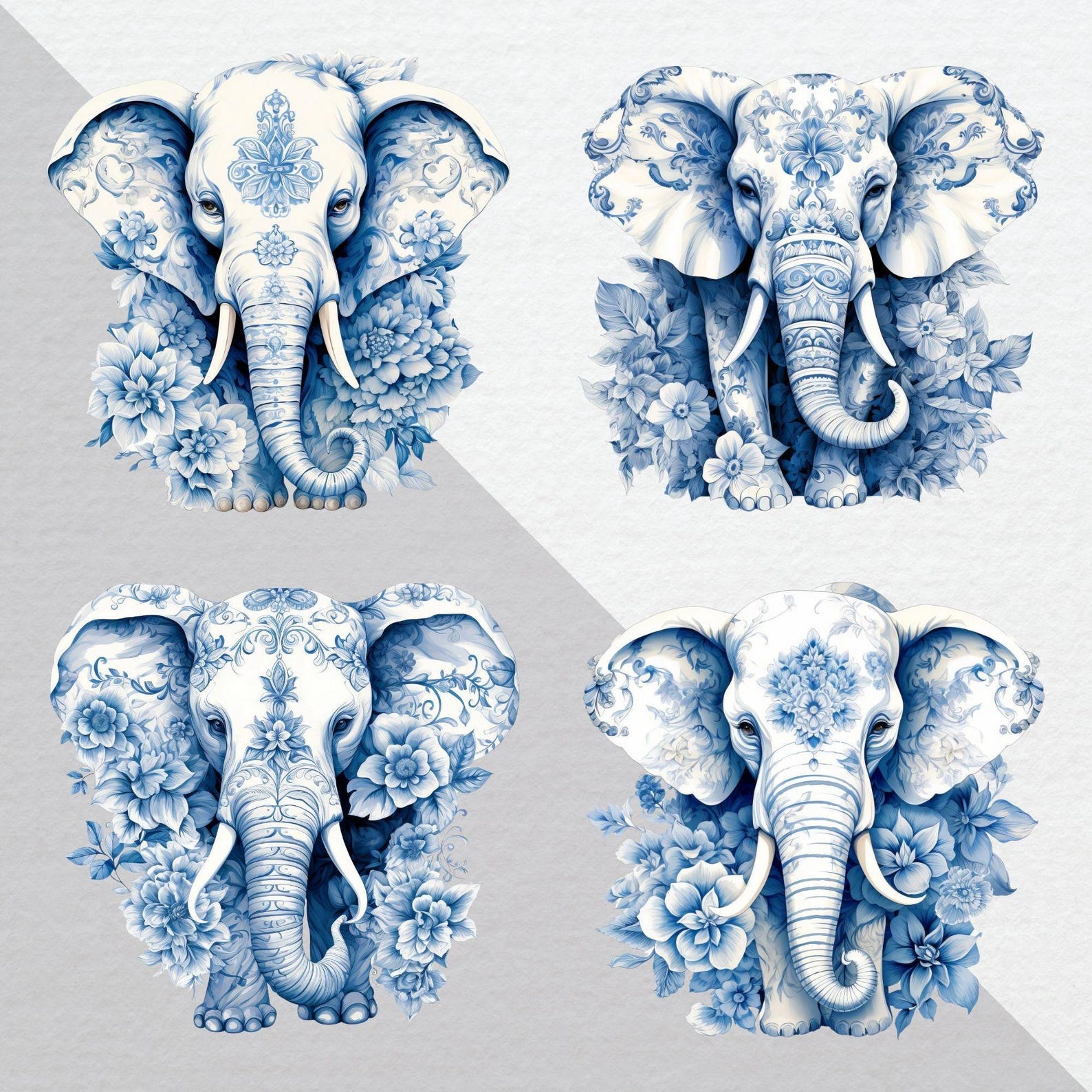 Toile Clipart, Blue Elephant Clip Art, Transparent PNG, Safari Animal ...