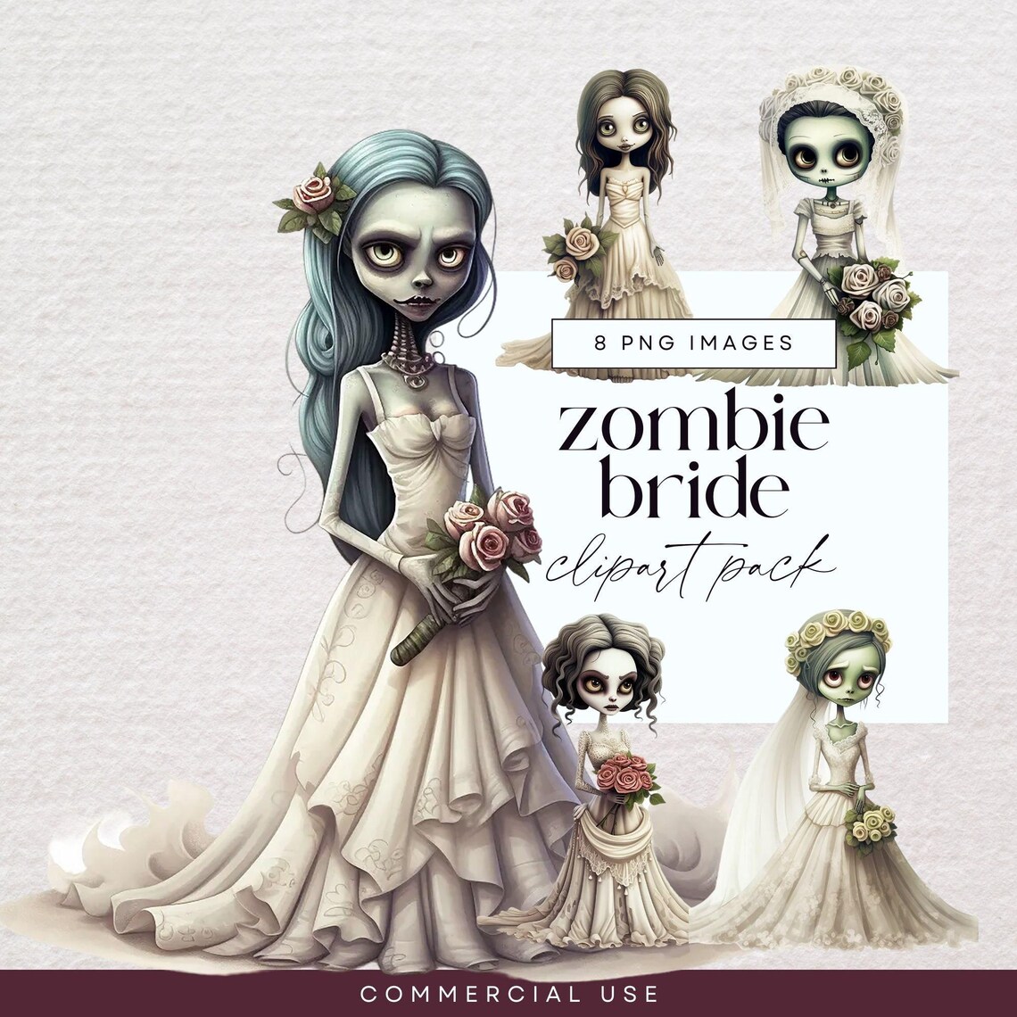 Zombie Bride Clipart, Transparent PNG, Creepy Clip Art, Spooky Junk ...