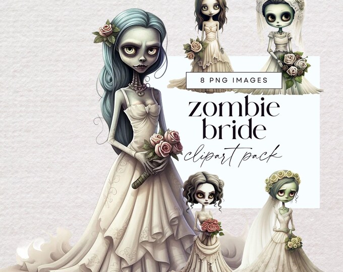 Zombie Love Clipart, PNG Zombie Printables, Junk Journal, Zombie ...