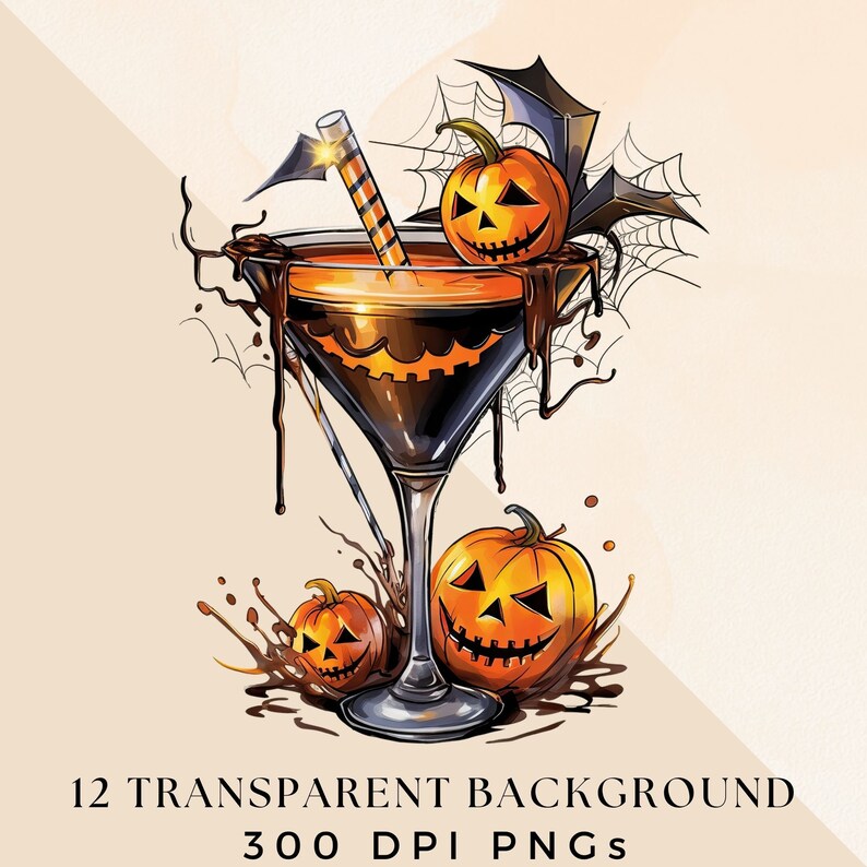 Halloween Cocktail Clipart, Cocktails Png Clip Art, Creepy Pumpkin ...