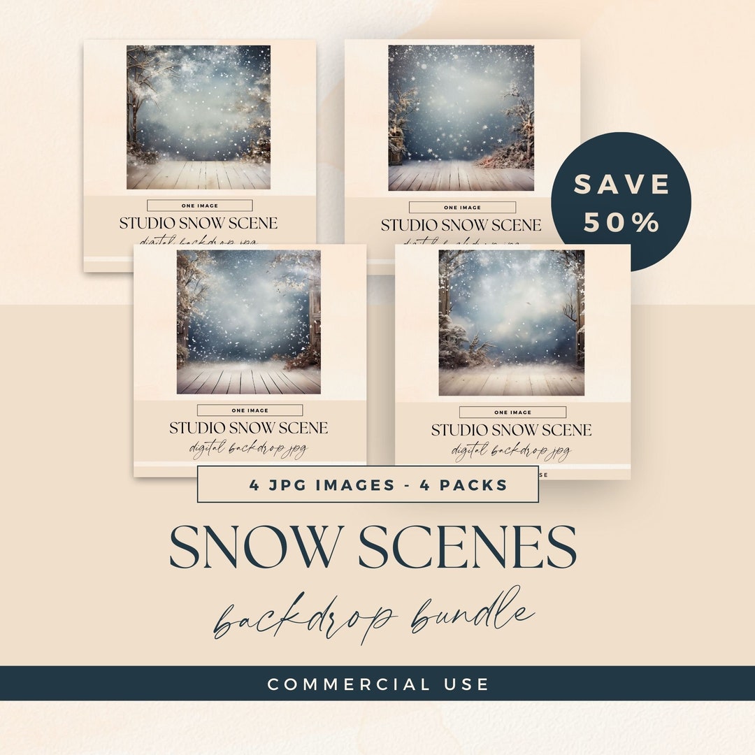 Winter Snow Scene Photo Backdrop, INSTANT DOWNLOAD, Digital Studio ...