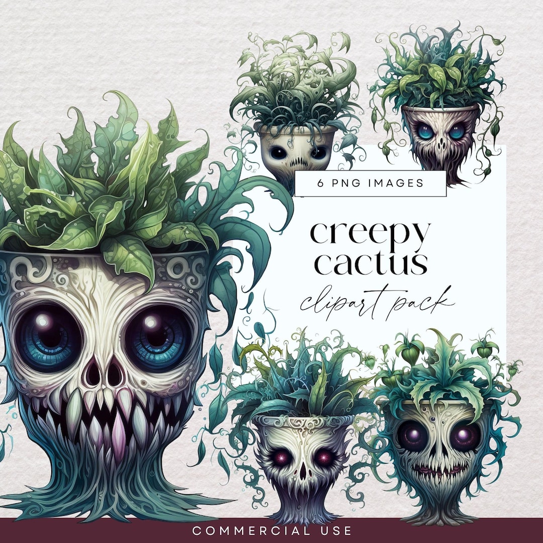 Creepy Halloween Plants Clipart, Transparent PNG, Gothic Party ...