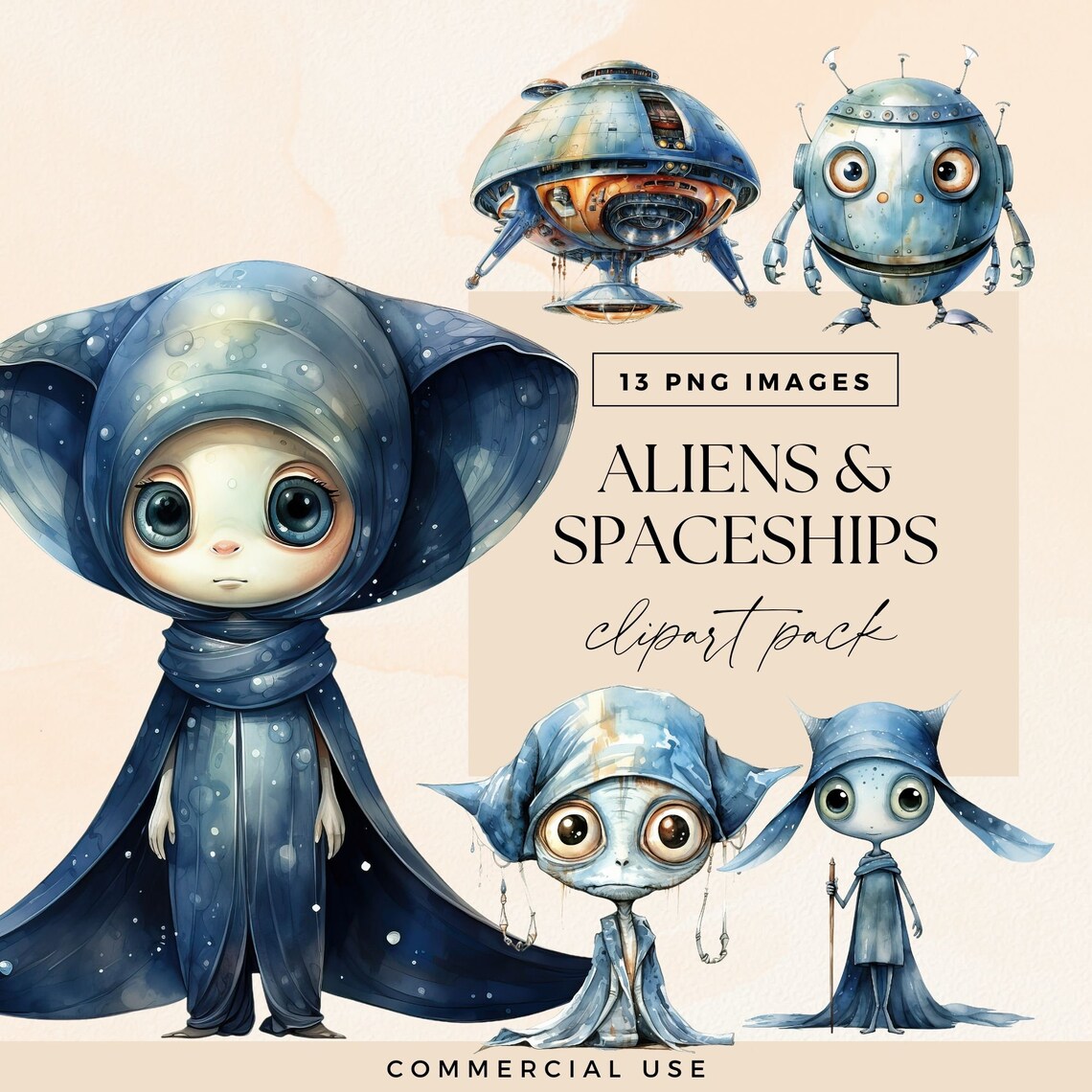 Ufo Alien Clipart Pack, Spaceship Clip Art, Transparent Pngs, Outer ...