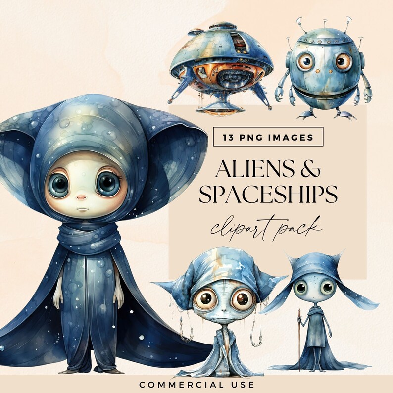 Ufo Alien Clipart Pack, Spaceship Clip Art, Transparent Pngs, Outer ...