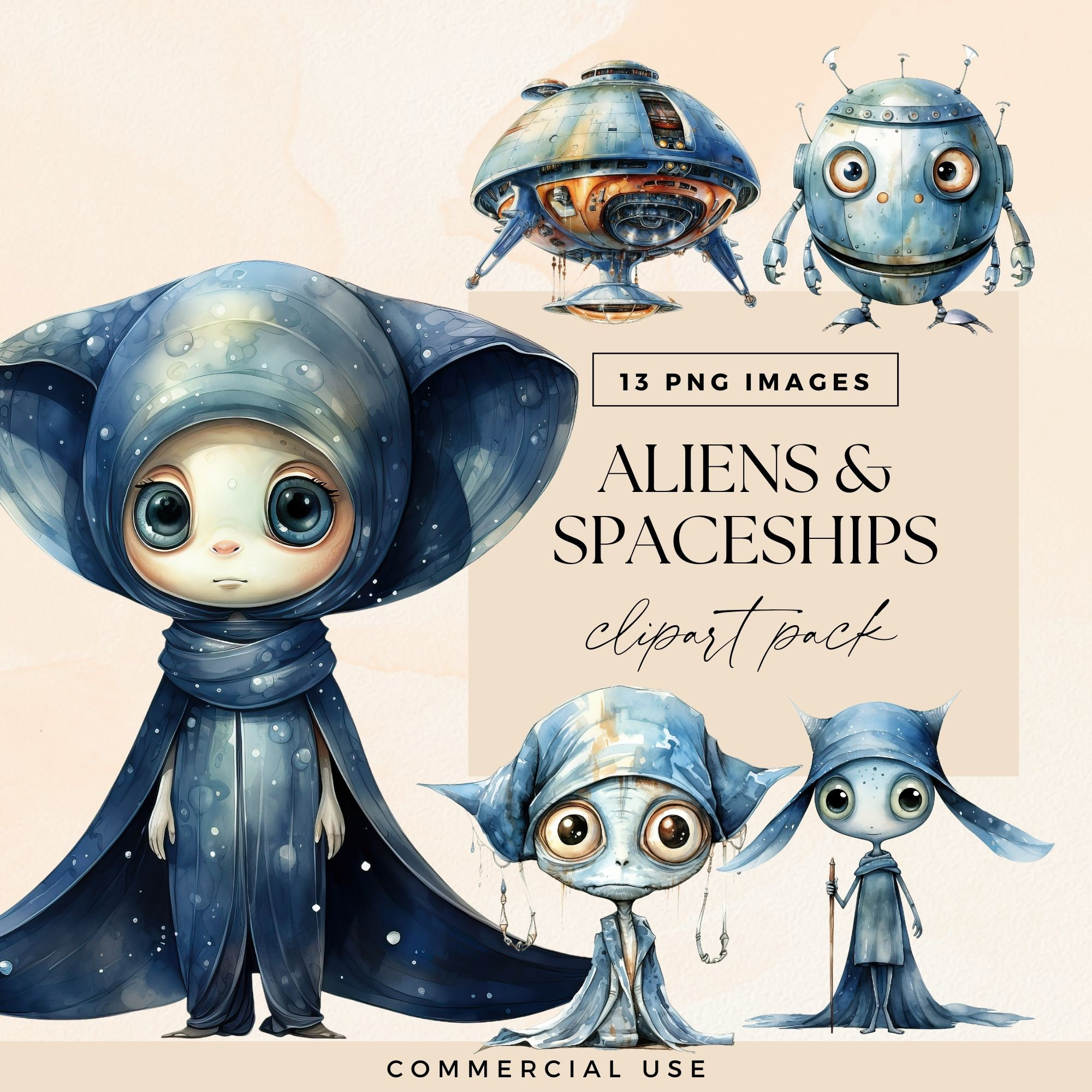 Ufo Alien Clipart Pack, Spaceship Clip Art, Transparent Pngs, Outer ...