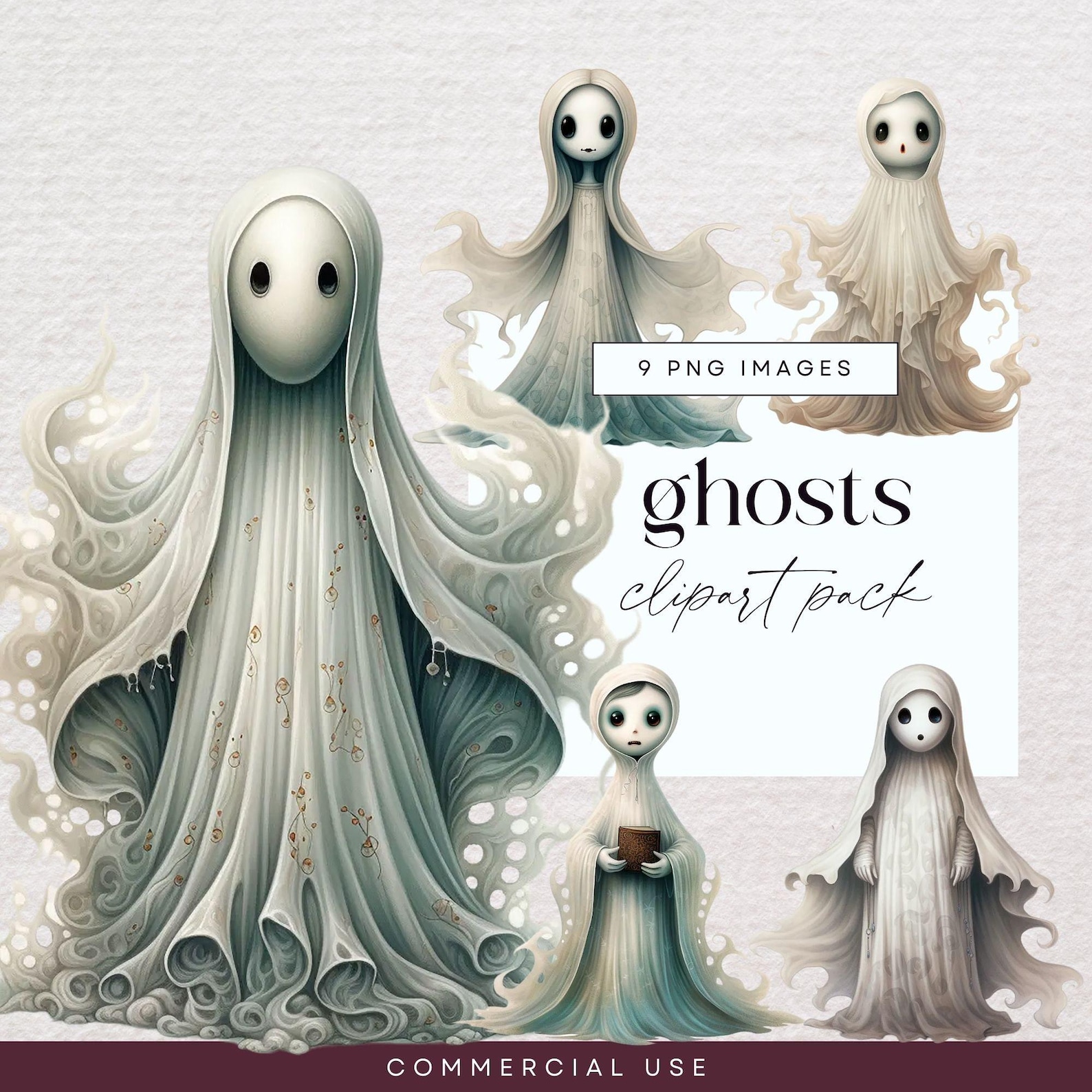 Halloween Ghost Clipart, Transparent PNG, Cute Ghost Clip Art, Spooky ...