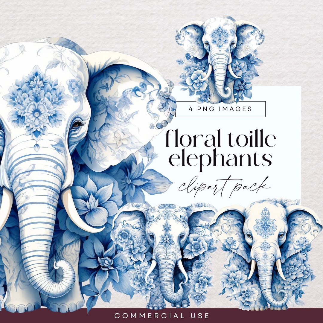 Toile Clipart, Blue Elephant Clip Art, Transparent PNG, Safari Animal ...