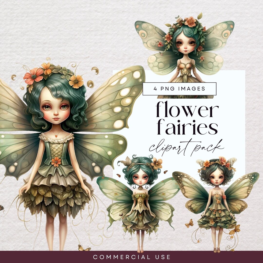 Spring Garden Fairy Clipart, Magical Creature Clip Art, Fairytale Junk ...