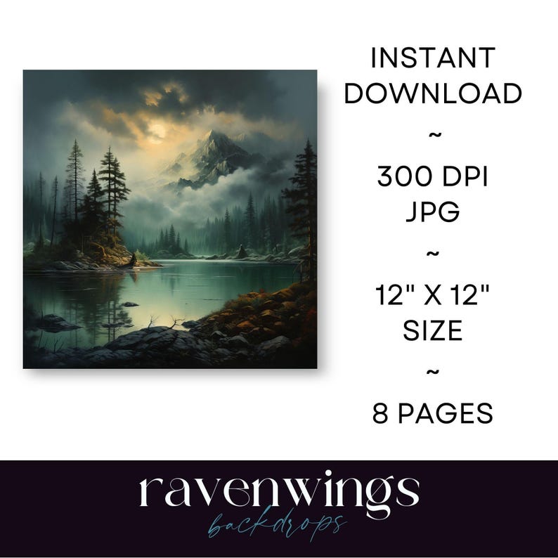 Lake Clearing Digital Backdrop, Nature Scene Background, Artist ...