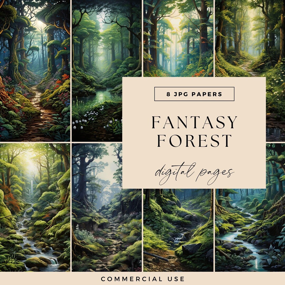 Fantasy Forest Digital Download, Enchanted Background, Magical ...