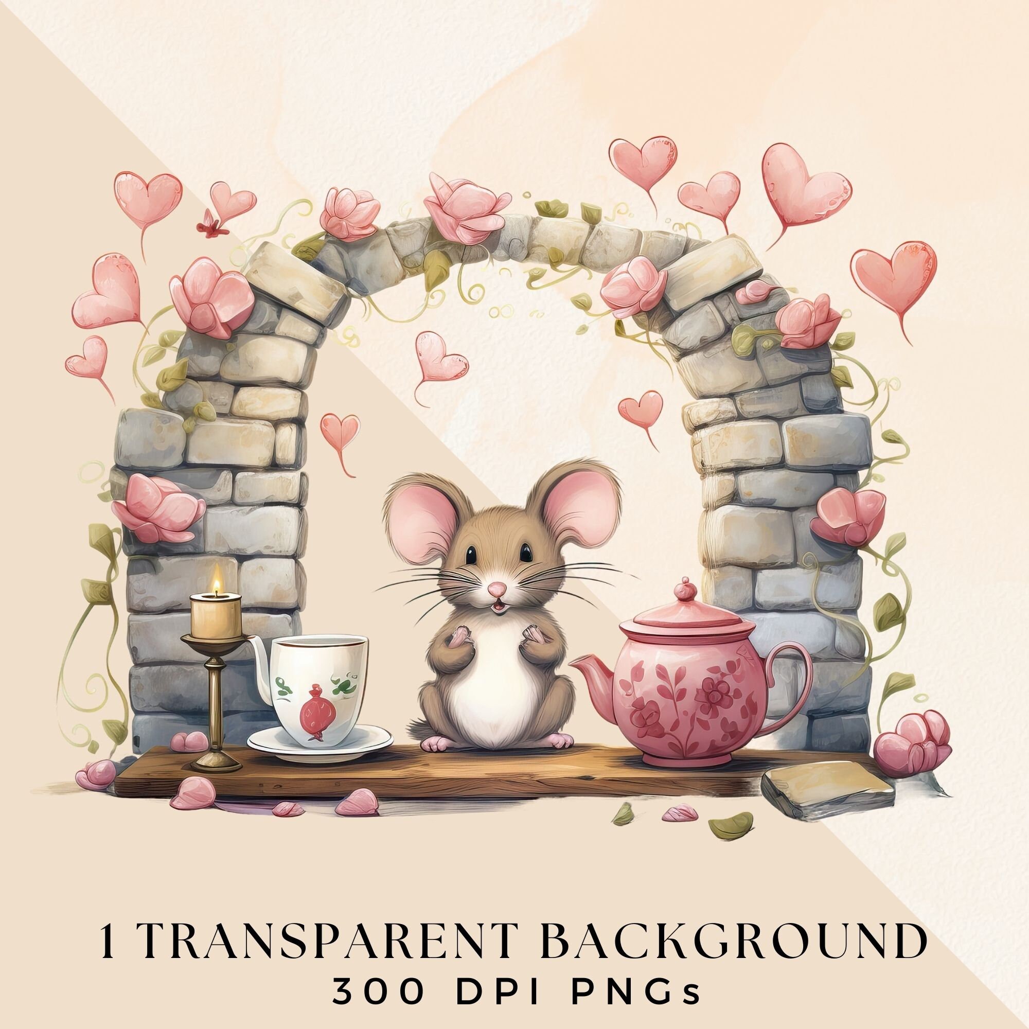Garden Tea Party Clipart, Spring Mouse Clip Art, Transparent PNG ...
