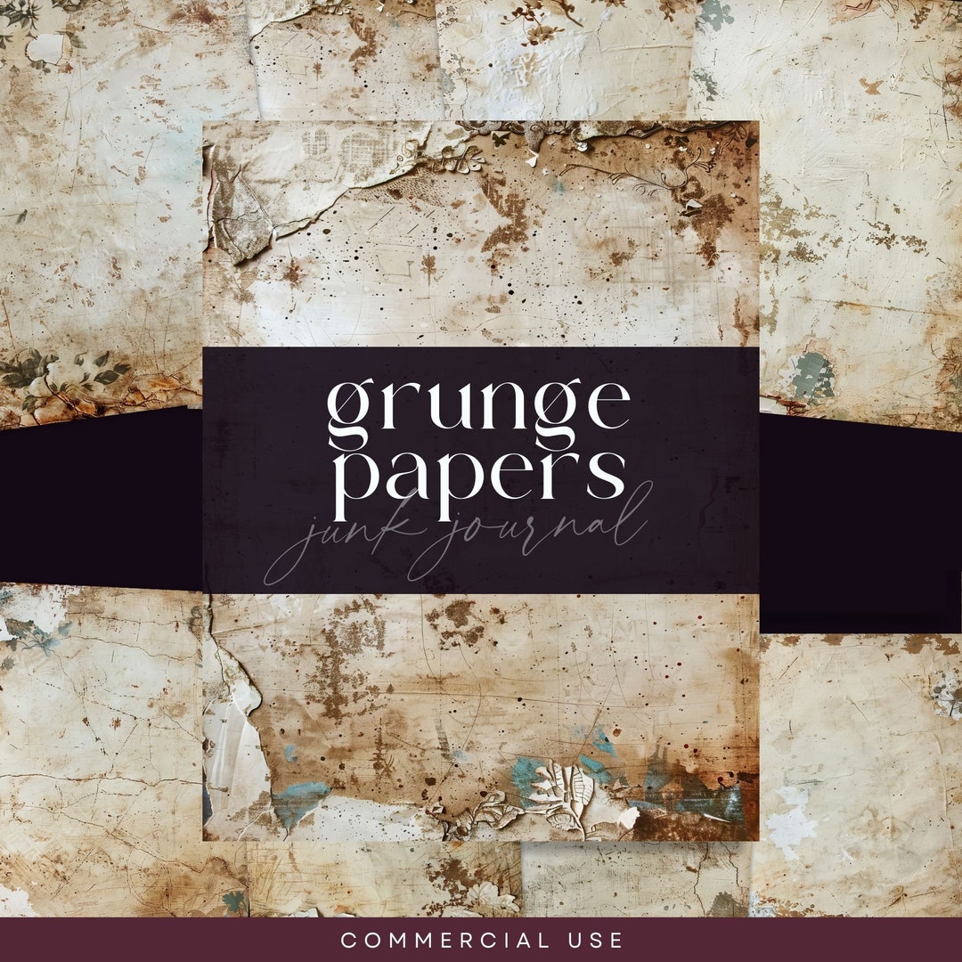 Grunge Junk Journal Digital, Vintage Rustic Papers, DIGTIAL DOWNLOAD ...