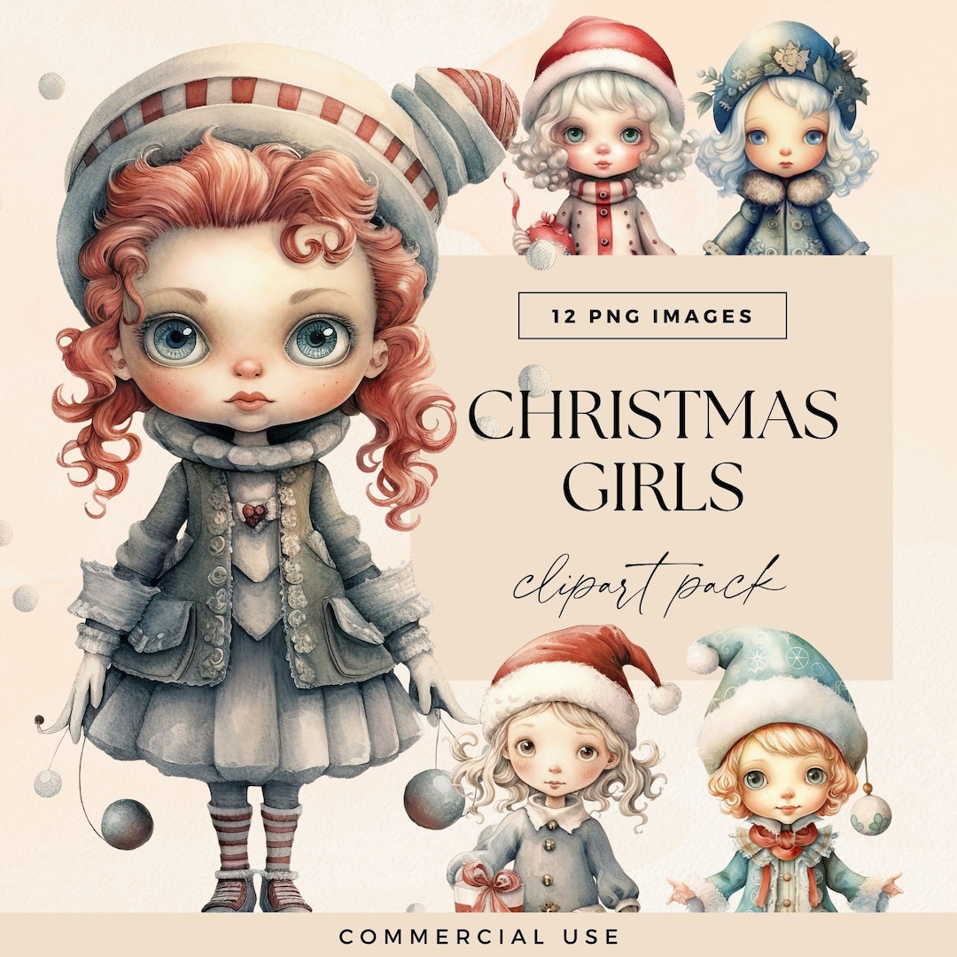 Christmas Girls Clipart, Xmas Gifts Clip Art, Transparent PNG, Winter ...