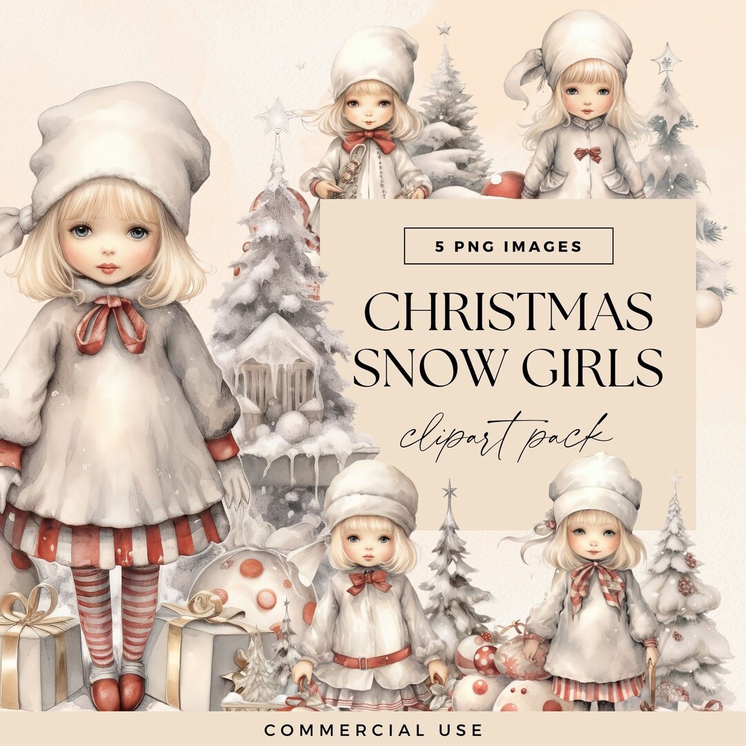 Cute Christmas Girl Clipart, Xmas Snow Clip Art, Transparent PNG, Cute ...