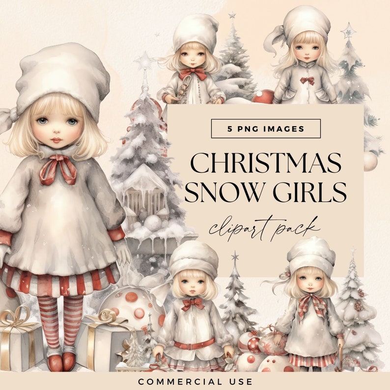 Cute Christmas Girl Clipart, Xmas Snow Clip Art, Transparent PNG, Cute ...