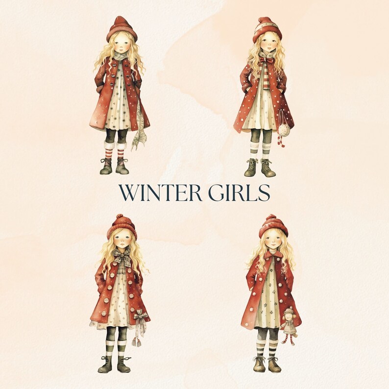 Winter Girl Clipart Pack, Transparent Pngs, Fashion Illustrations ...