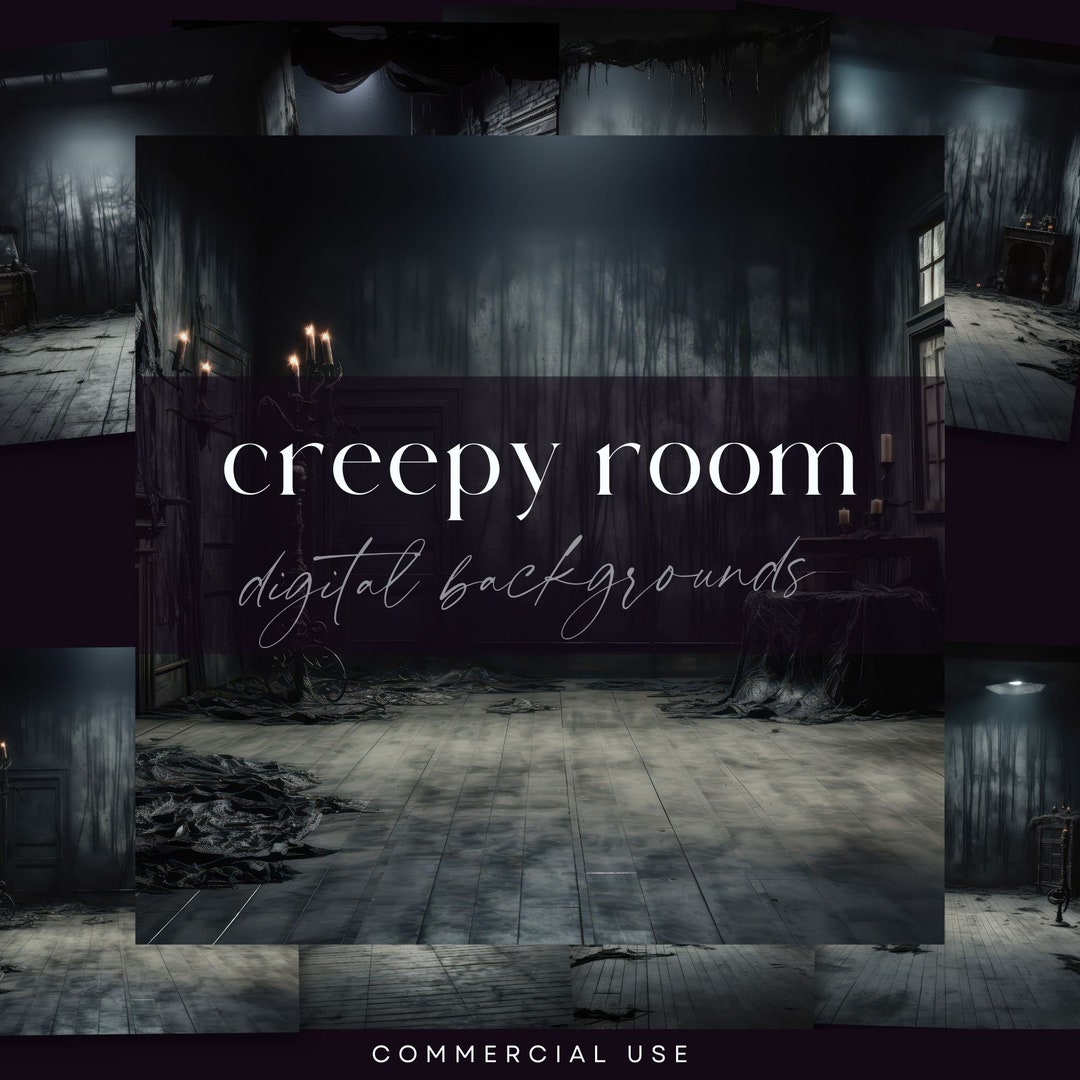 Creepy Room Backdrop, Dark Abandoned House Scene, Halloween Background ...