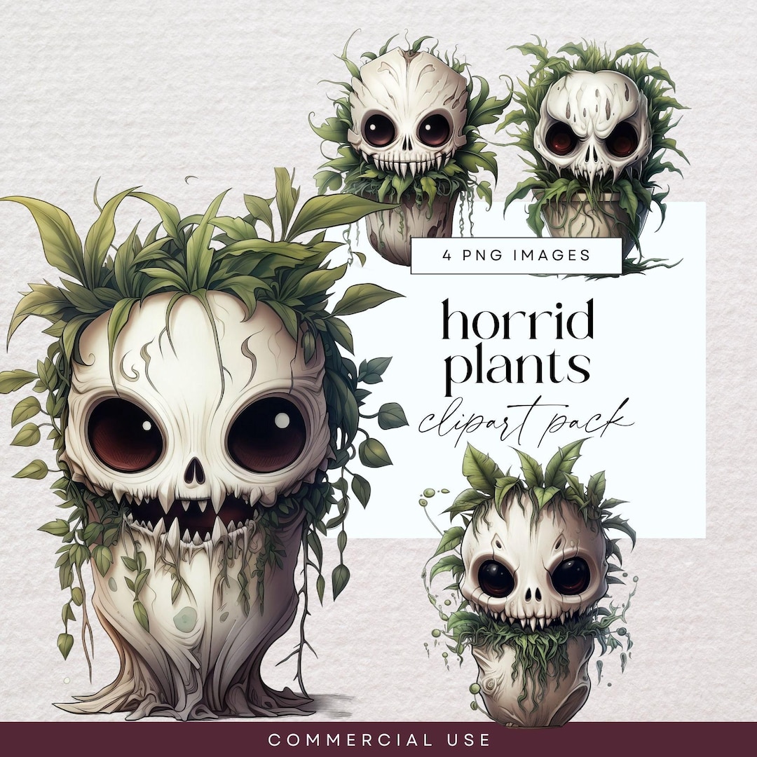 Horrid Halloween Plants Clipart, Transparent PNG, Gothic Party ...