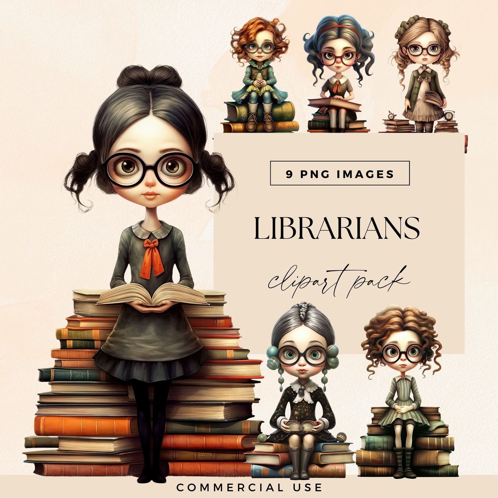 Library Girl Clipart, Librarian Book Pile Clip Art, Transparent PNG ...